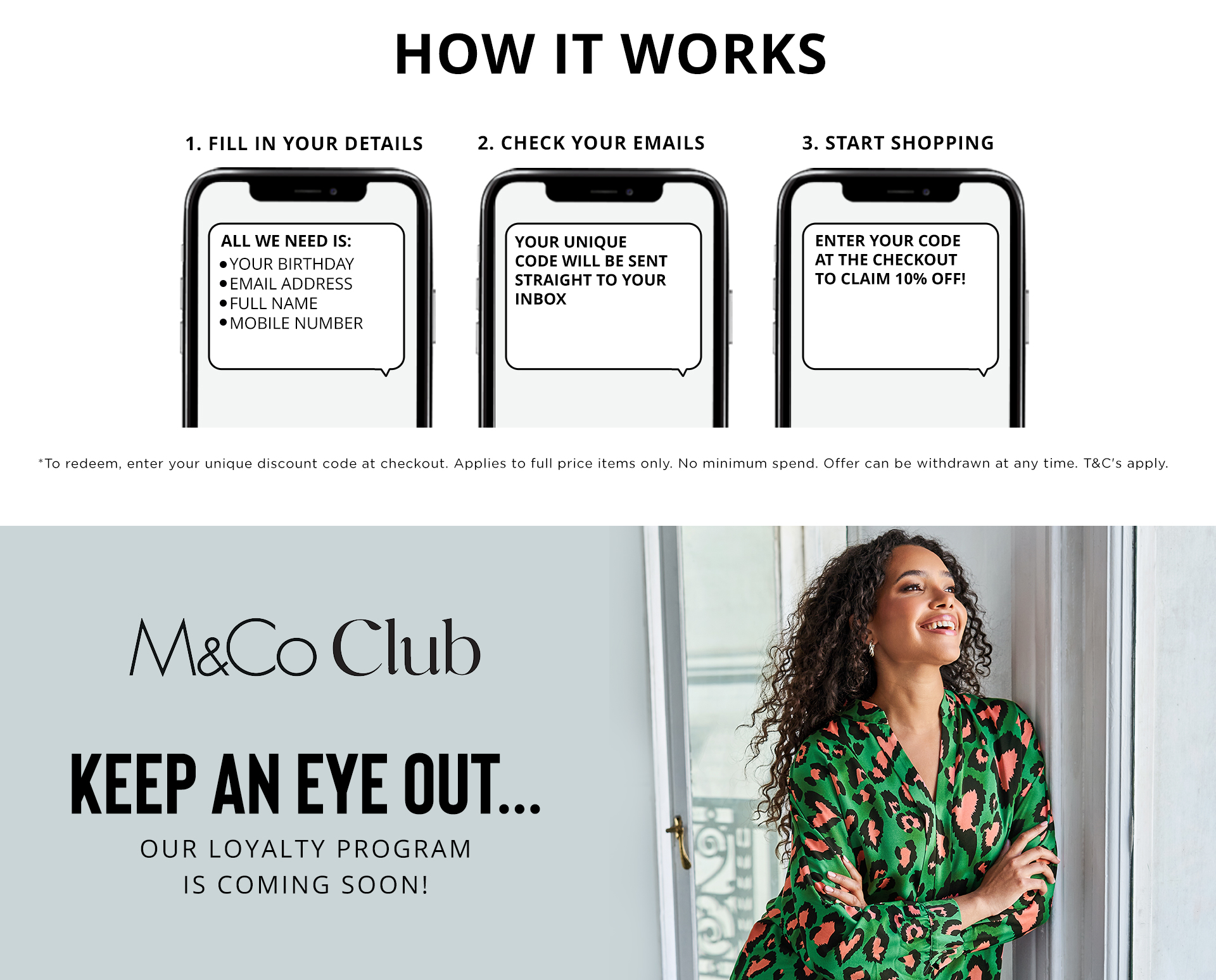 VIP Sign Up | 10% Off | M&Co